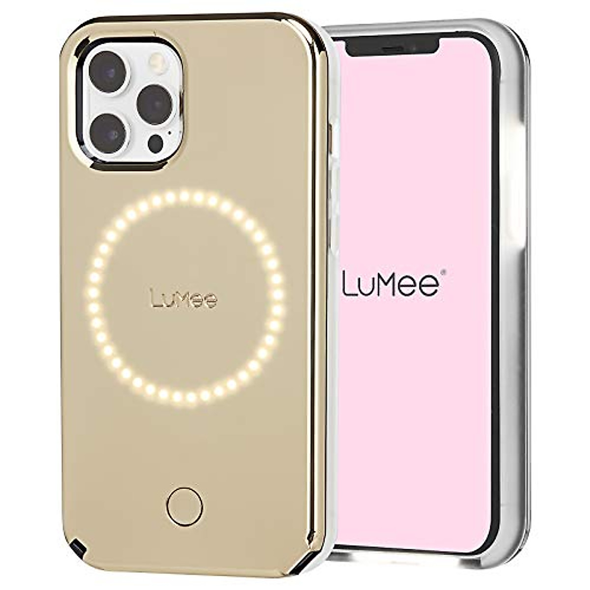 LuMee HALO by Case-Mate - Light Up Selfie Case for iPhone 12 Pro Max (5G) - Front & Rear Illumination - 6.7 Inch - Halo Gold