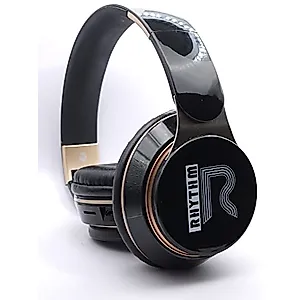 RHYTHM Wireless Headphones HD Sound Quality with Extra XBASS Wired & Bluetooth Microphone: Built in Playback Control, Black