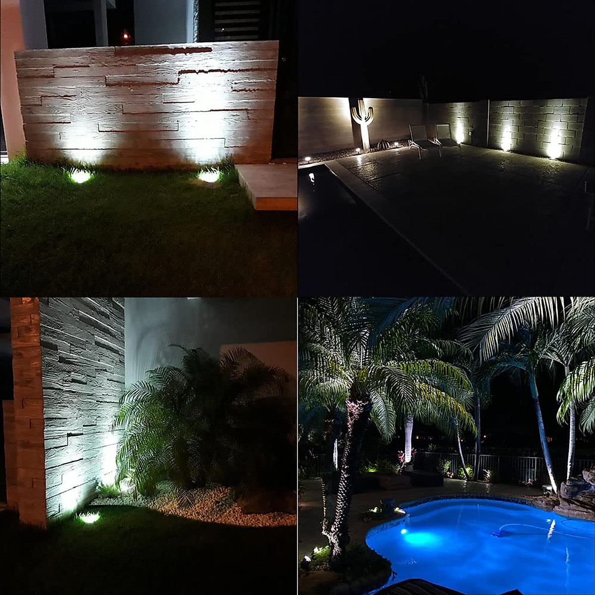 Familite In Ground Well Lights, 7W Landscape Pathway Lights, Low Voltage AC/DC 12V, IP67 Waterproof Outdoor Floodlights for Lawn Driveway Deck Stair Fences Trees Patio, Pack of 2