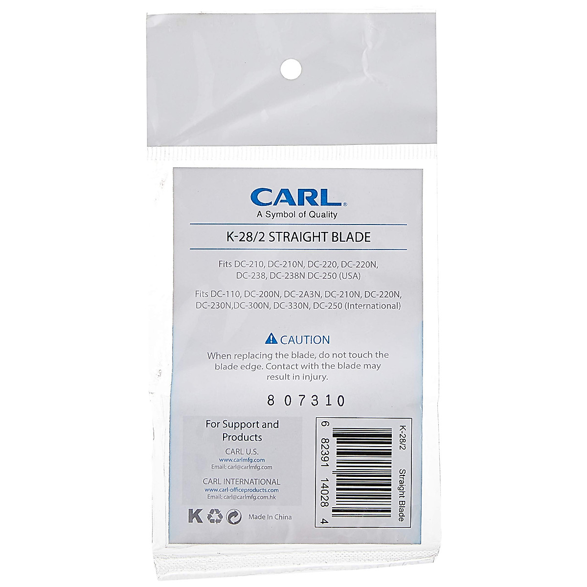 Carl K-28/2 Replacement Straight Blade for The DC-210/220/238/2501, Gray