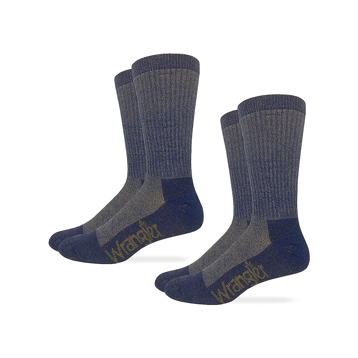 Wrangler Riggs Workwear Mens Merino Wool Blend Mid Calf Boot Socks 2 Pair Pack (Denim)