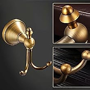 LSWYYP Vintage Antique Brass Hooks Wall,Antique Brass Horn Shape Curved Towel Hooks,Vintage Clothes Coat Robe Hook for Bathroom Accessories,Bronze
