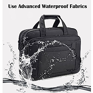 Briefcase Bag 15.6 Inch Laptop Messenger Bag Business Office Bag for Men Women, Waterproof Stylish Nylon Multi-Functional Shoulder Bag fit for Computer Notebook MacBook Hp Dell Lenovo Asus Apple