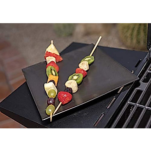 J-Line Design 100 All Natural 16 Inch Bamboo Skewers for BBQ, Grill, Shish Kabob, Appetizers, Fruit, Vegetables, Marshmallows and More - in PVC Tube Case Complete with Silicone Sauce Basting Brush