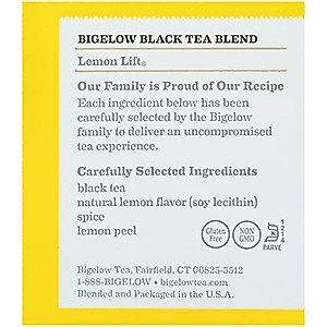 Bigelow, Black Tea, Lemon Lift, 20 Tea Bags, 1.37 oz (38 g)
