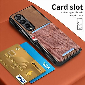 Case for Samsung Galaxy Z Fold 3 5G,Retro PU Leather Dustproof Fall Protection Shockproof Case Cover with Card Slot Compatible with Samsung Galaxy Z Fold 3 5G(Brown)