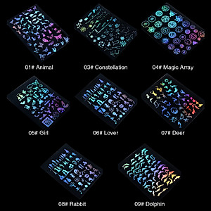 25 Sheet Resin Art Supplies Kit Resin Transparent Stickers Resin Stickers for Silicone Resin Molds Resin Crafts Materials with Holographic Clear Film for Resin Craft DIY Jewelry in Assorted Shapes