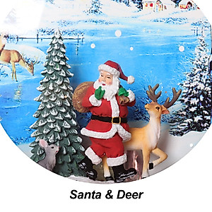 Christmas Snow Globe Lantern Red Snow Globes Musical Lantern 6H Timer Glitter Lantern Chritmas Battery Operated Snowglobe Santa Snow Globe Swirling Glitter Musical Snow Globe Lantern