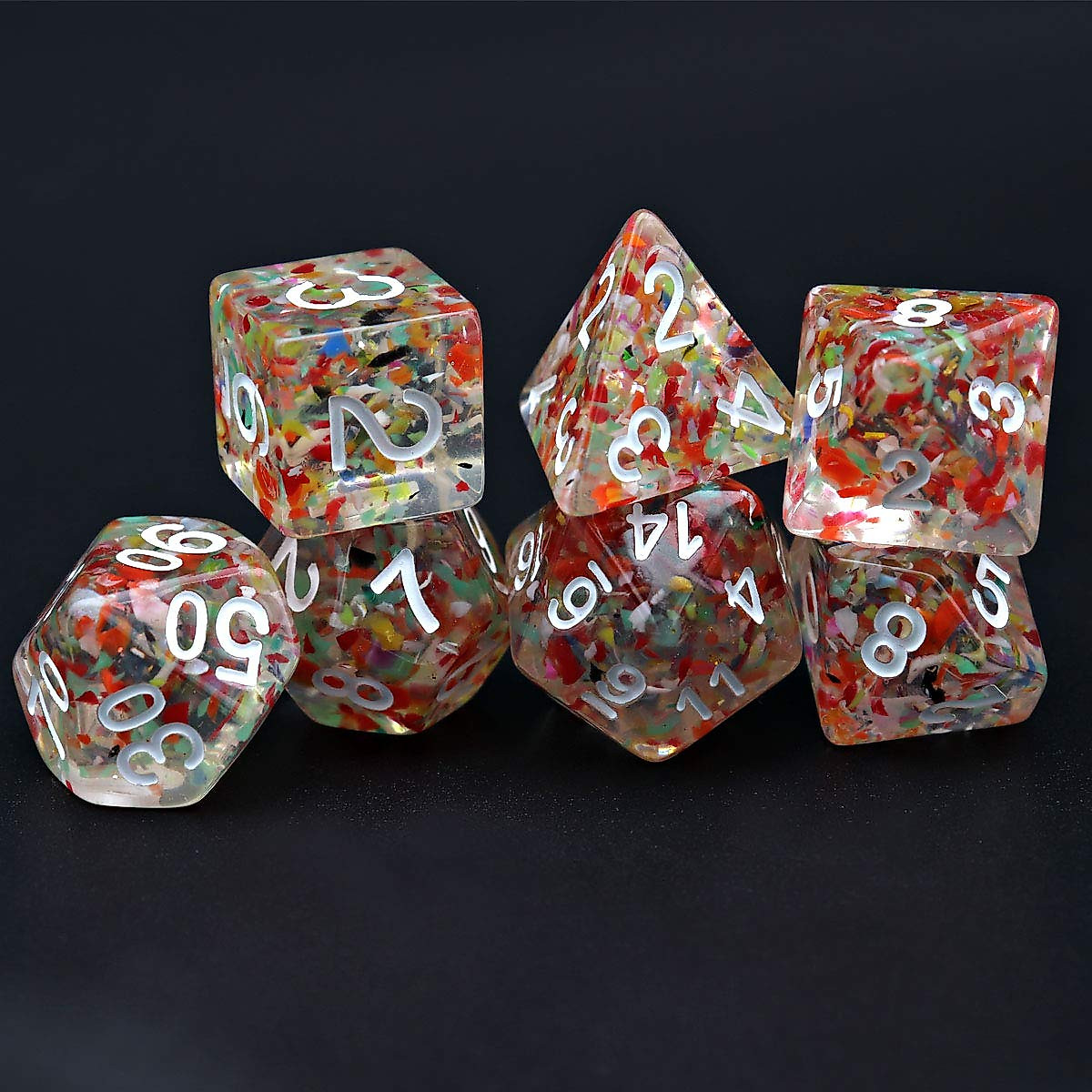 Haxtec Christmas Dice Resin DND Dice Set 7PCS Polyhedral D&D Dice Role Playing Dice Games as Dungeons and Dragons-Eternal Carp