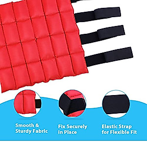 Harrison Howard Ice Boot for Horse Cool Gel Pack Leg Wrap for Treating Full Leg, Knee, Hock Injuries Reusable Ice Cooling Therapy, Universal Size-Red