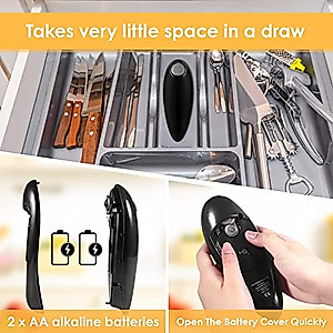 Electric Can Opener, Open Your Cans with A Simple Push of Button, Automatic Can Opener Smooth Edge, Electric Can Openers for Kitchen Arthritis and Seniors, Best Kitchen Gadget for Almost Size Can
