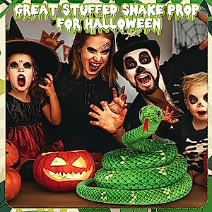 Hozzi Giant Boa Constrictor Large Stuffed Animal Snake Plush Realistic Toy 200cm / 80 Inches Lifelike Gifts for Kids Birthday Party Prank Props (Green)