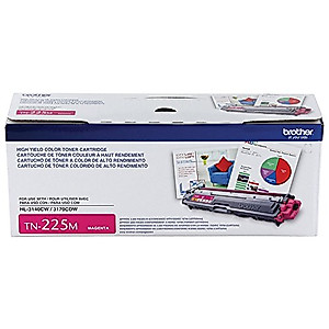 Brother TN221BK Standard Yield Black and TN225C, TN225M, TN225Y High Yield Cyan, Magenta and Yellow Toner Cartridge Set