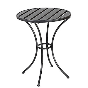 Christopher Knight Home Colmar Outdoor Metal Bistro Set, 3-Pcs Set, Black With Silver