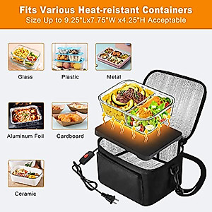 Food Warmer Lunch Box - 110V Portable Oven Lunch Box Warmer Portable Mini Microwave Personal Portable Oven Food Warming Tote Electric Lunch Box in Office Work Travel (110V)