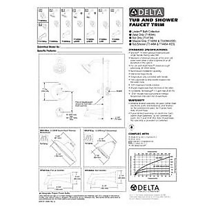 DELTA T17094, 5.50 x 8.00 x 9.00 inches, Chrome
