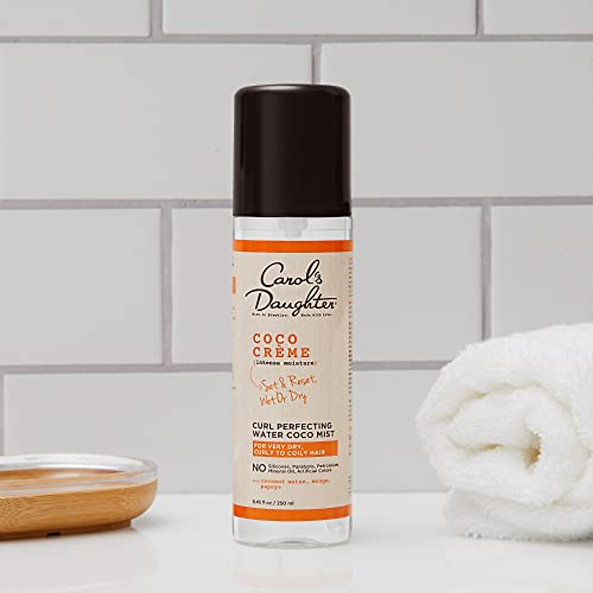 Carol’s Daughter Coco Creme Curl Perfecting Water Coco Mist, with Coconut Water, Silicone Free Curl Refresher Spray, Paraben Free Curl Activating Mist for Very Dry, Curly To Coily Hair, 5, 8.4 Fl Oz