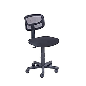 Mesh Task Chair with Plush Padded Seat, Black. (19.25 x 18.25 x 30.25 Inch)