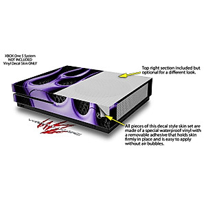 WraptorSkinz Decal Vinyl Skin Wrap Compatible with Xbox One S Console and Controllers - Metal Flames Purple