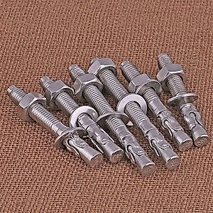 Expansion Screw, Stainless steel expansion bolts, screws, screws, Screws, Screws 304 Stainless Steel Expansion Screw Expansion Bolt car Bolt m6m8m10m12m16 2Pcs (Color : 50mm, Size : M16) (Color : 150m