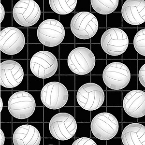 Volleyball Black Anti-Pill Premium No-Sew Throw Fleece Fabric Kit (72x60)