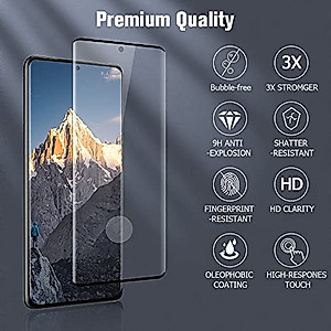 [2+2 Pack] Galaxy S21 Ultra Screen Protector,Compatible fingerprint unlock, 9H Tempered Glass, Scratch Resistant, HD 3D Curved, for Samsung Galaxy S21 Ultra 5G 6.8 Inch Screen Camera Protector
