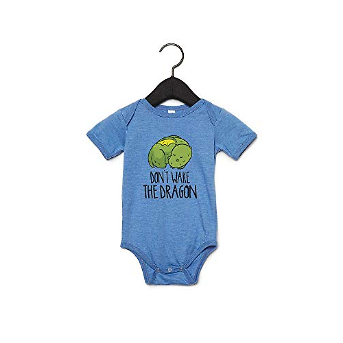 Don't Wake The Dragon Baby Boy Girl Onesie Newborn Organic Bodysuit Romper Blue