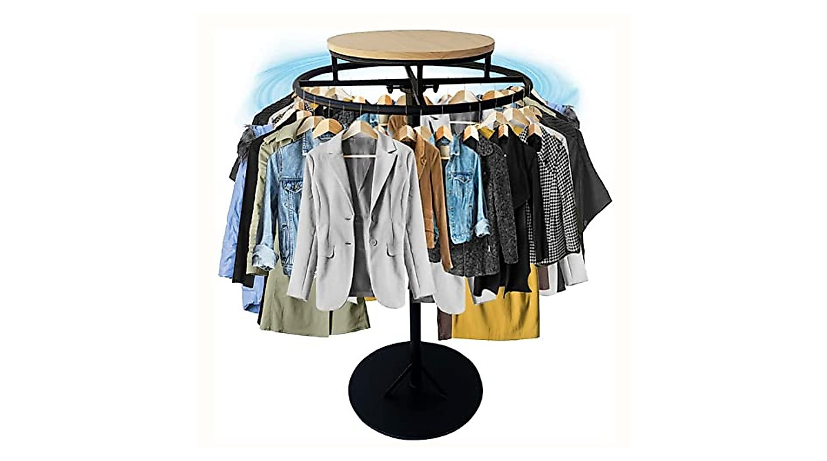 Round Rotating Clothes Rack - Easy Assembly & Stylish