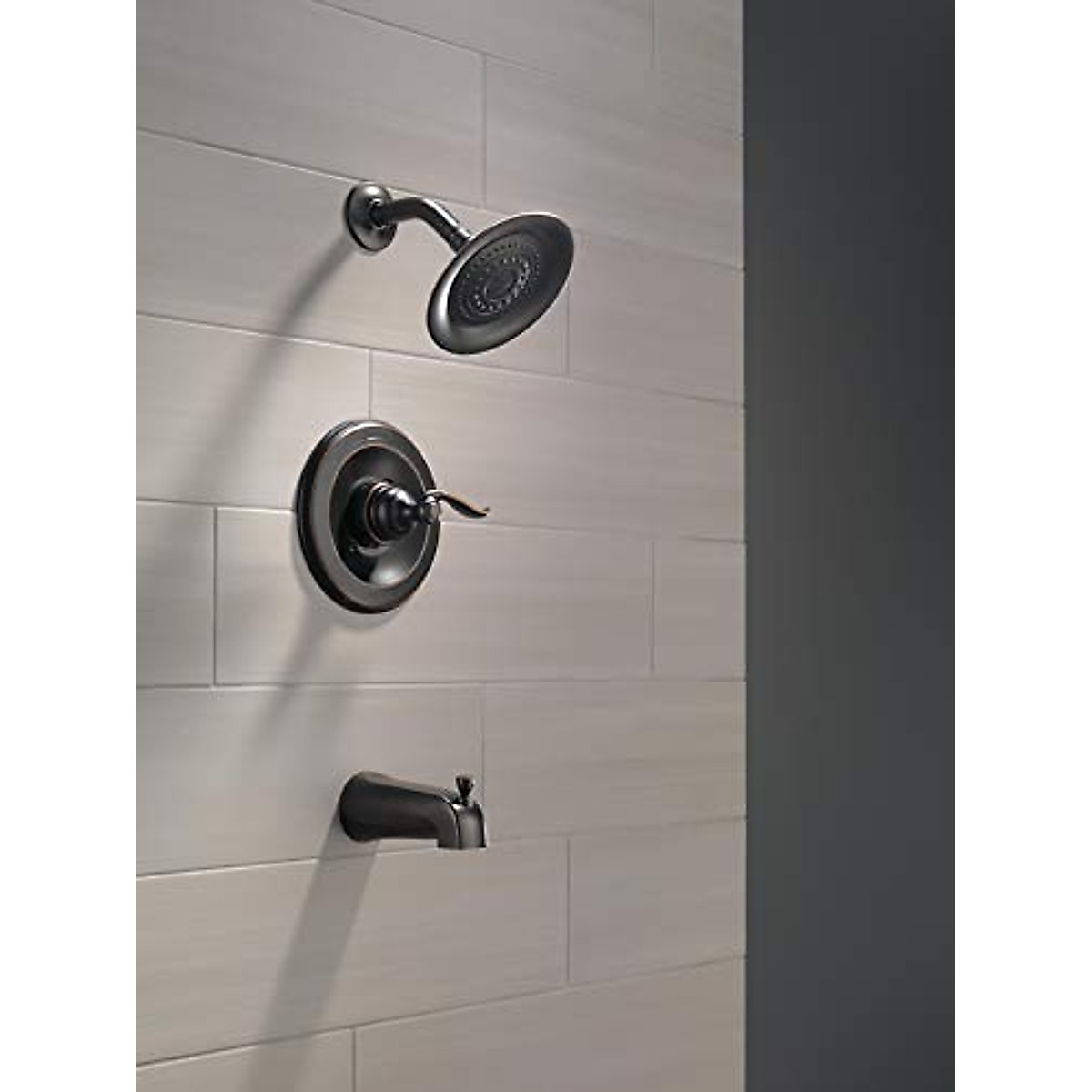 DELTA Faucet Windemere Single-Function Tub and Shower Trim Kit with Single-Spray Shower Head, Oil Rubbed Bronze BT14496-OB (Valve Included)