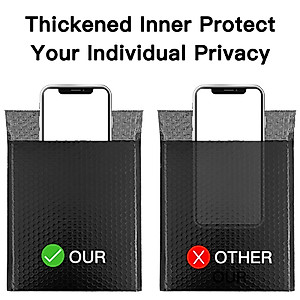 Fib-utopia Black #2 Poly Bubble Mailers 8.5 X 11 40 Pack, Strong Adhesion Self Sealing Padded Shipping Mailing Envelopes Bulk