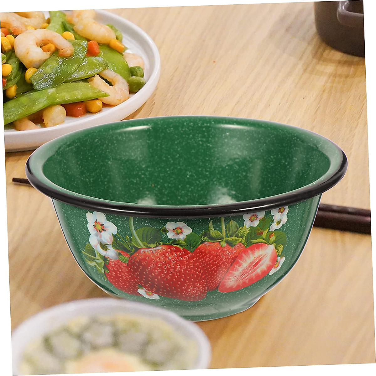 Operitacx Thickened Enamel Bowl Japanese Ramen Bowls Rice Bowls Japanese Pasta Accessories Enamel Popcorn Bowl Kneading Dough Bowl Instant Noddle Bowl Lunch Supply Soup Bowl Food Accessories