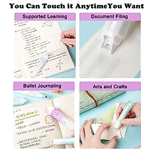 BITOSEE 2 in 1 Whiteout Correction Tape and Double Sided Tape Roller, Cute Quick Dry Japan Whiteout Tape, with Permanent Adhesive Tape Runner,for School Office Instant Correction & Scrapbook Supplies