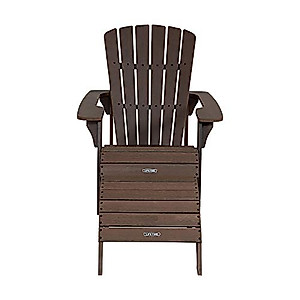 Lifetime 60294 Adirondack Chair and Ottoman Set, Rustic Brown