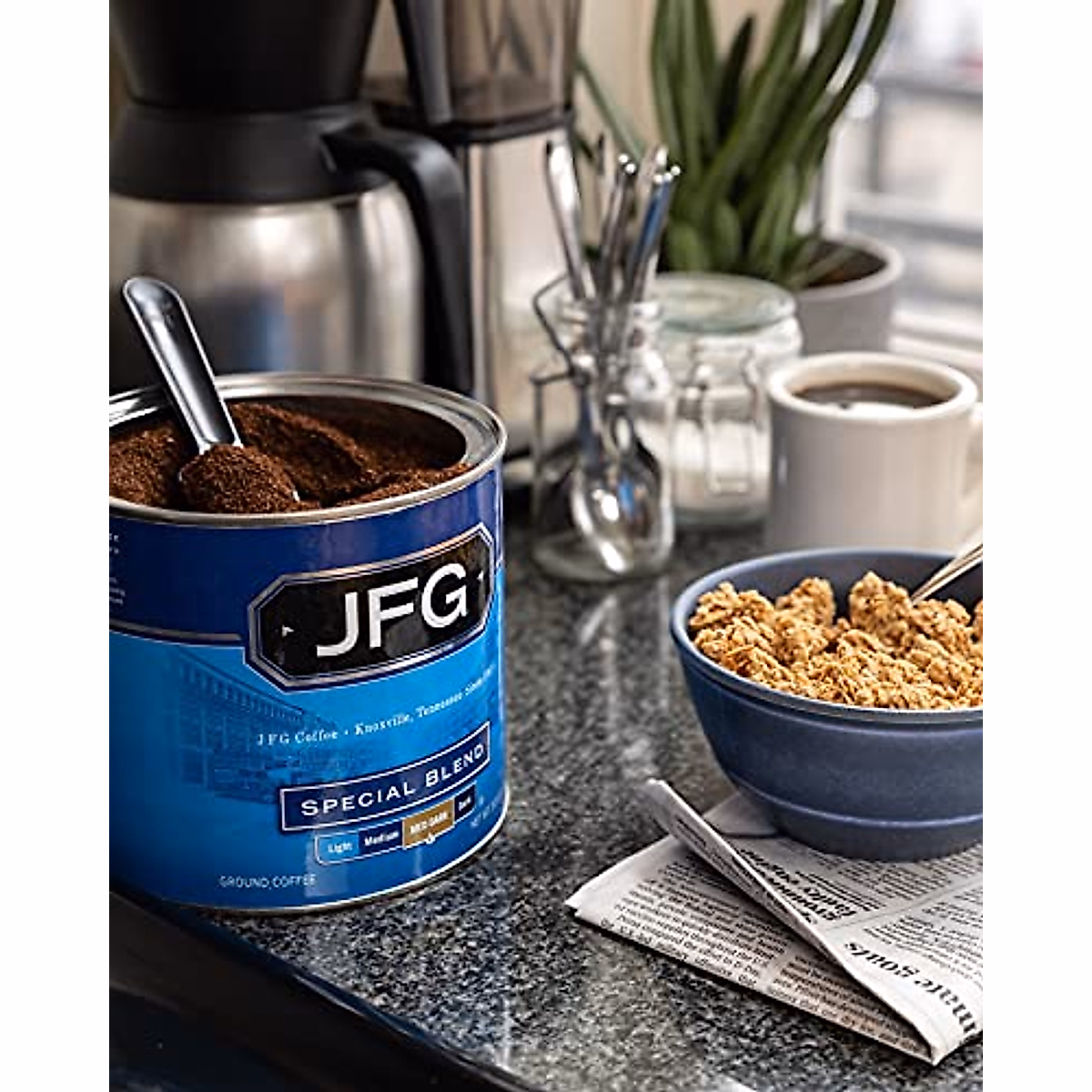 JFG Special Blend Ground Coffee, 30.6 Oz. Canister,Med Dark