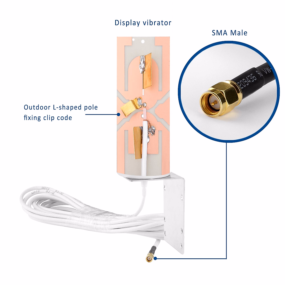 ZDTECH High Gain 10-12dBi External SMA Male/Dual SMA Male 3G 4G 5G LTE Omni Directional Outdoor Antenna for Mobile Cell Phone Cellular 4G/LTE/5G Router Modem Gateway(698-4000 MHz)