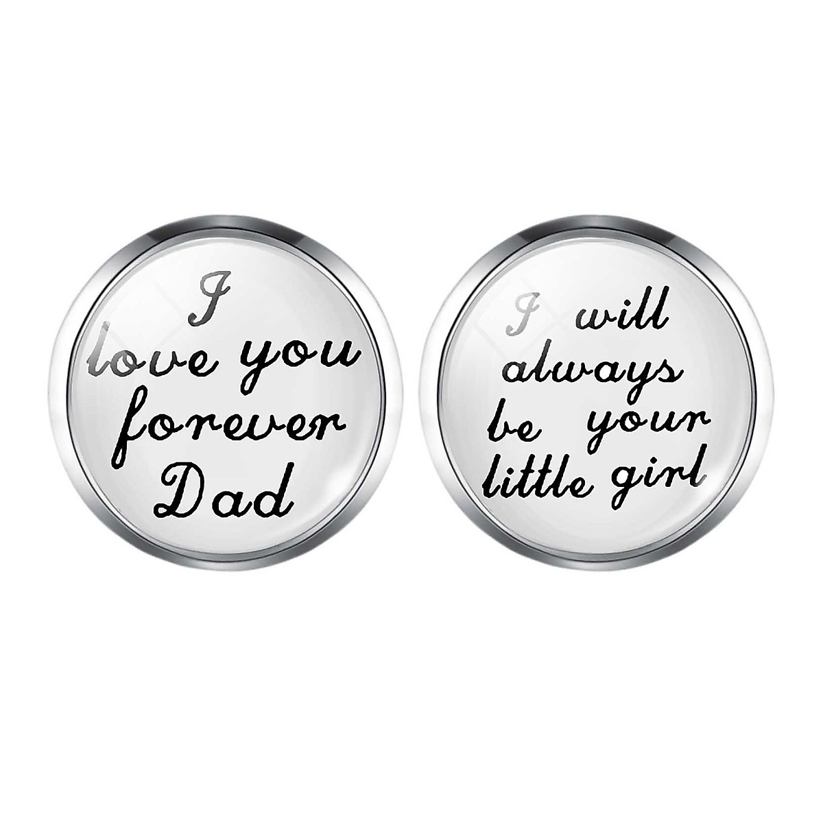 JIAYIQI Cufflinks for Dad from Bride I love You forever Dad Cufflinks Sweet Words Cufflinks for Men