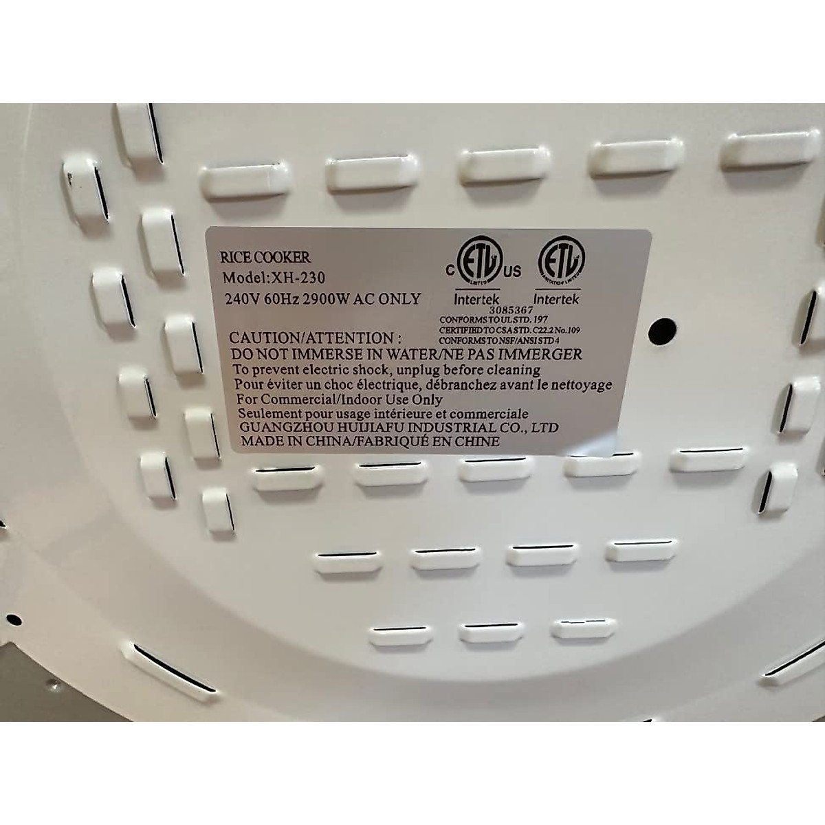 Commercial rice cooker 30 Cups Uncooked Rice Large Capacity, keep warm mode, NSF certified for restaurant, 110V, nonstick inner pot White xh-219