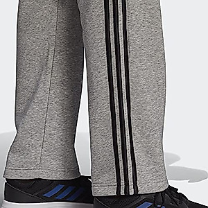 adidas Men's Essentials Fleece Open Hem 3-Stripes Pants, Medium Grey Heather, Small