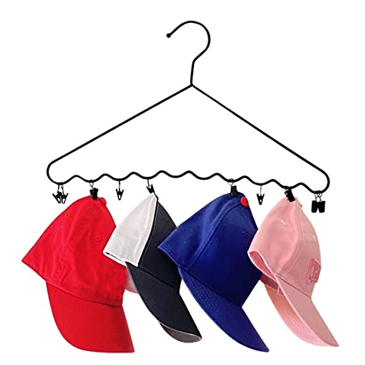 Dr. Organizer, Cap, Hat, Glove, Scarf, and Accessory Closet Organizer Hanger, Black Steel, USA Patented – 1 Pack