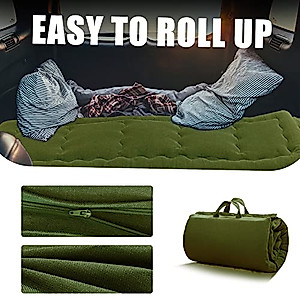 MAXYOYO Roll Up Mattress Sleeping Mat, Floor Futon for Outdoor Indoor, Upgraded Portable and Foldable Mattress, Green Twin, 75x36 Inch