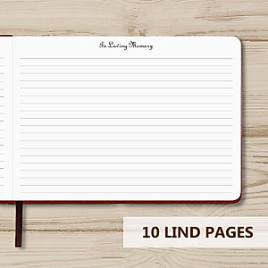 Tiankool Funeral Guest Book for Memorial Service - in Loving Memory Guest Book for Funeral Sign in - Celebration of Life Guest Book for Funeral Guest Registry-134 Pages,10" x 7",Hardcover,Brown