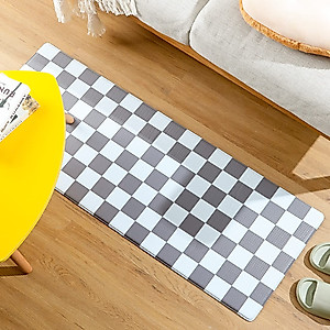 MINISO Kitchen Mat Cushioned Anti-Fatigue Kitchen Rug 17"x 47" Heavy Duty PVC Ergonomic Comfort Standing Mat for Kitchen, Floor, Home, Office, Sink, Laundry - Black