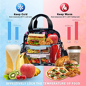 Nurse Lunch Bag Insulated Lunch Box Small Lunch Tote Bags with Water ​Bottle Holder, Adjustable & Removable Shoulder Strap Lunch Box for Women Men