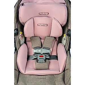Peg Perego Primo Viaggio 4-35 Lounge - Reclining Rear Facing Infant Car Seat - Includes Base with Load Leg & Anti-Rebound Bar - for Babies 4 to 35 lbs - Made in Italy - Mon Amour (Pink & Beige)