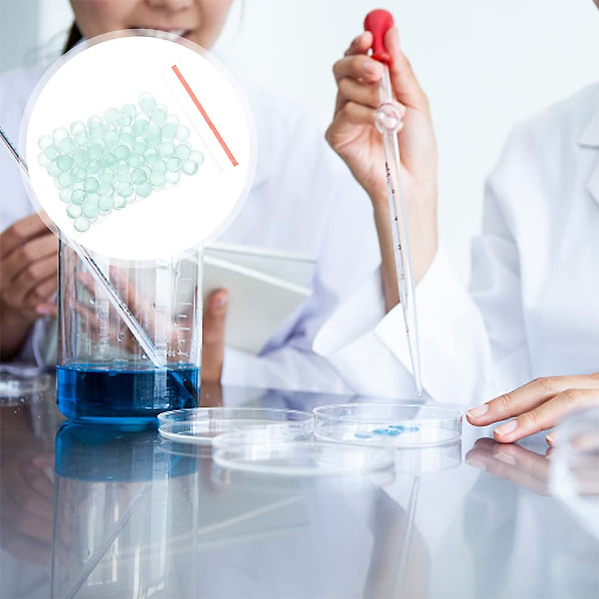 1 Pack Experimental Glass Beads Soda Lime Glass Beads Soda Glass Beads High Precision Glass Bead Round Clear Glass Ball Round Glass Beads High Precision Experimental Supply Mix Set