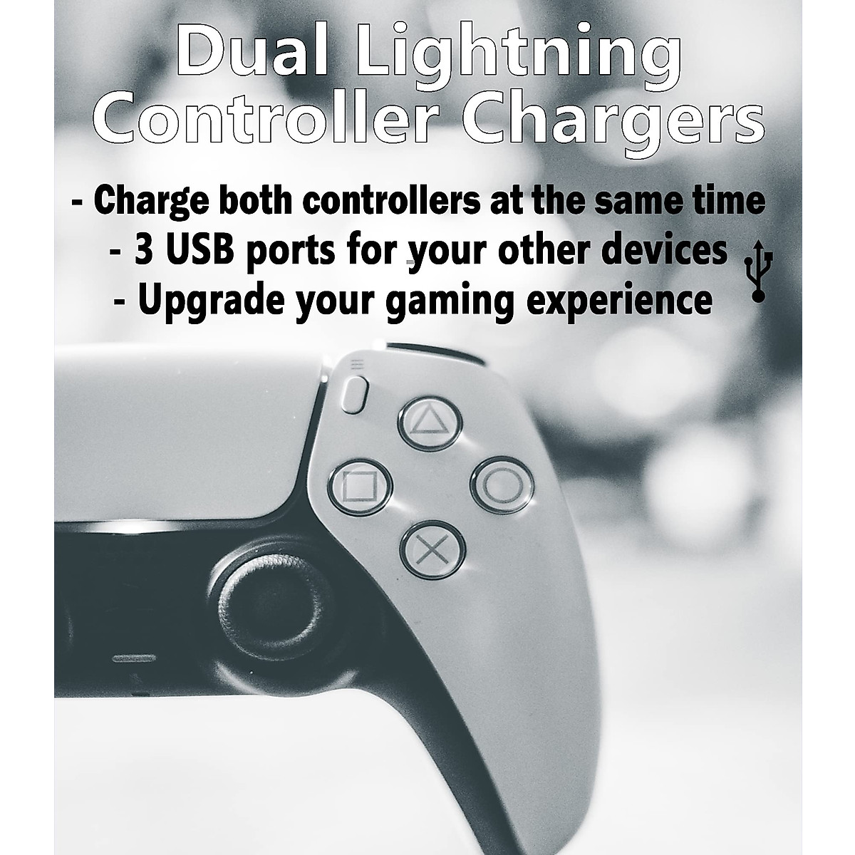 Sony PS5 Vertical Stand - Dual Cooling Fans, 2 DualSense Controller Chargers, 3 USB Ports, PS5 Controller Charging Station and PS5 Cooling Station Compatible with Sony Playstation 5 DE and UHD Edition