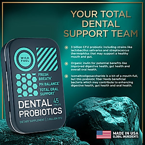 Oral Probiotics for Teeth, Bad Breath, Gum Health - 3bn CFU K12 Lactobacillus Paracasei, Salivarius Dental Probiotic - Best Breath Oral Probiotic Mints - 90 Fresh Breath Mint Dental Probiotics Tablets