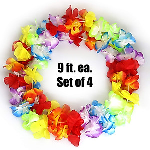 GIFTEXPRESS 36 feet Jumbo Plastic Flower Lei Garland/ Hawaiian Floral Border/ Luau Party Flower Garland/Hawaiian Party Garland/Luau Party Decoration