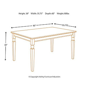 Signature Design by Ashley Owingsville Rustic Farmhouse Dining Room Table, Black & Brown