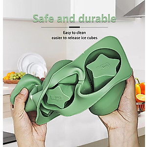 Ice Cube Tray for Stanley Tumbler Cup,Silicone Ice Cube Molds with Lid Cylinder, 30-40 oz Tumbler Ice Mold for Chilling Cocktails, Coffee, Drinks, Whiskey, Easy Fill and Release Ice Maker (green)